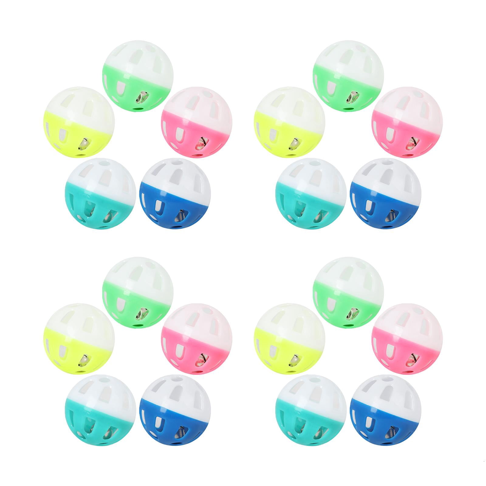 20 Packs for Cat Toy Ball with Bell Colorful Balls Interactive Toys for ...