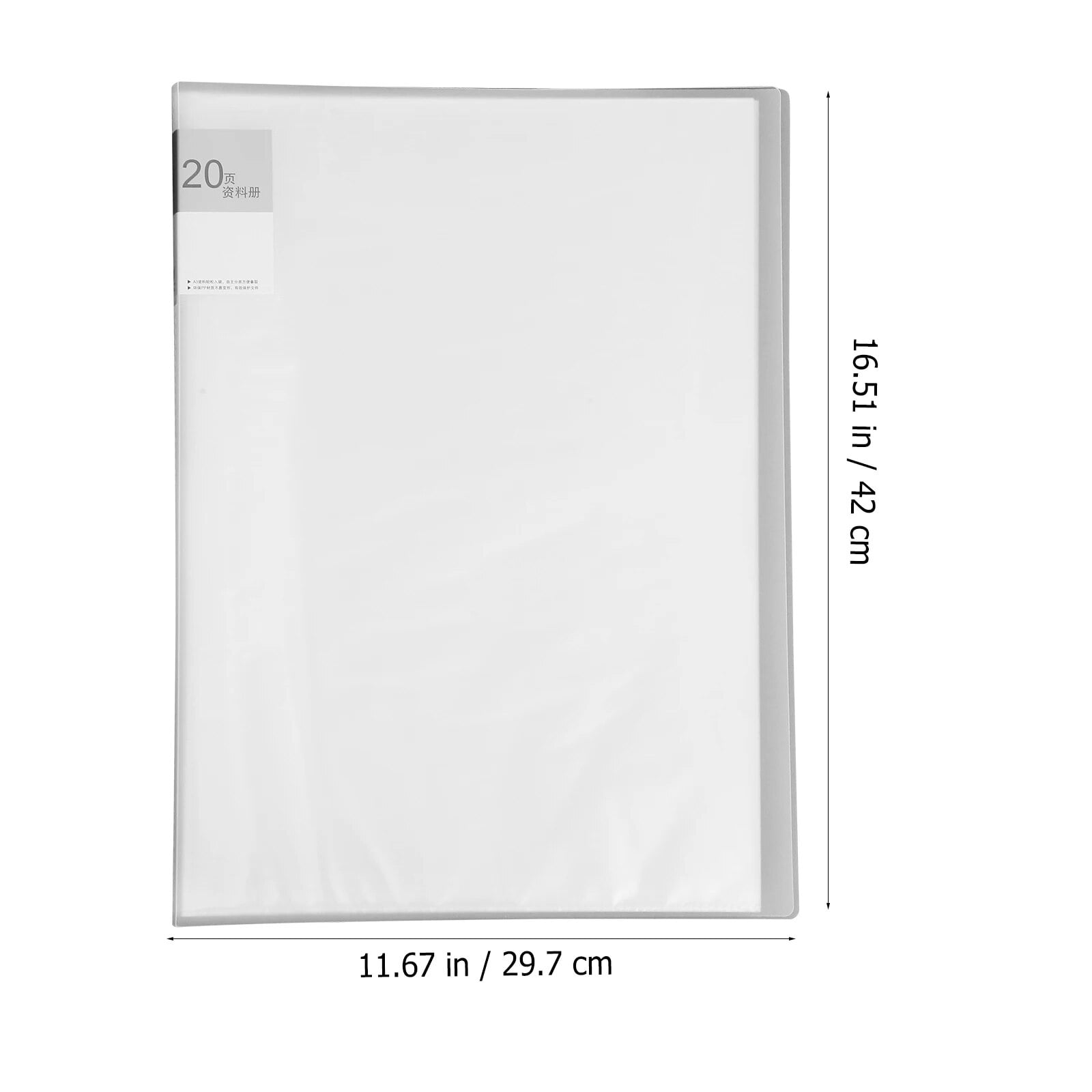 20 Pages A3 Side Transparent Folder Multi-layer File Cover Office ...