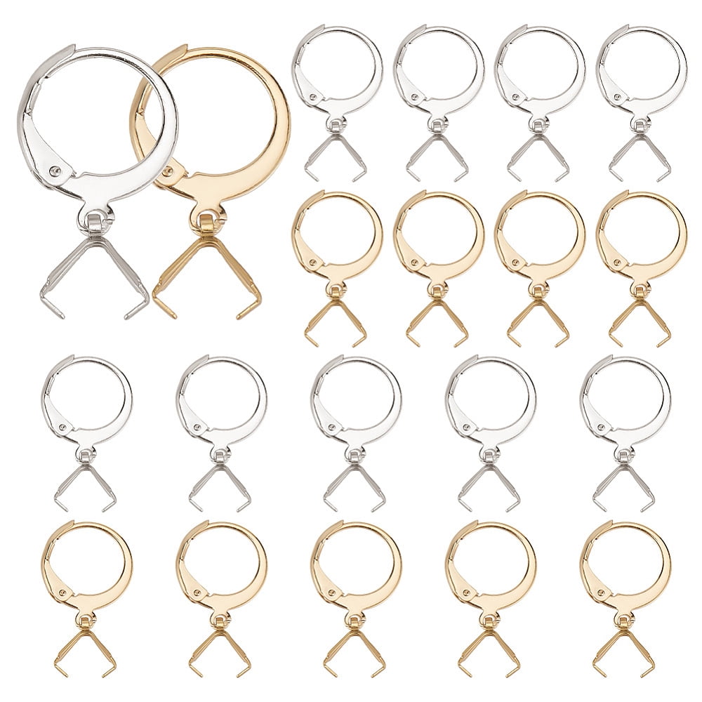 20 Pair 2 Color 304 Stainless Steel Leverback Earring Findings Ear Wire ...