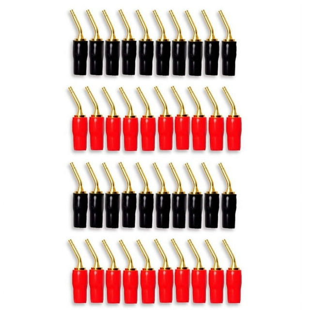 20-Pair 2mm Banana Plug Pin Screw Type, Audio Speaker Cable Connector ...