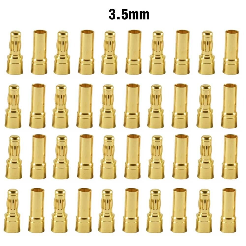 20 Pair RC Bullet Connector 2/3/3.5/4.0/5/5.5/6/8mm Male Female Banana ...