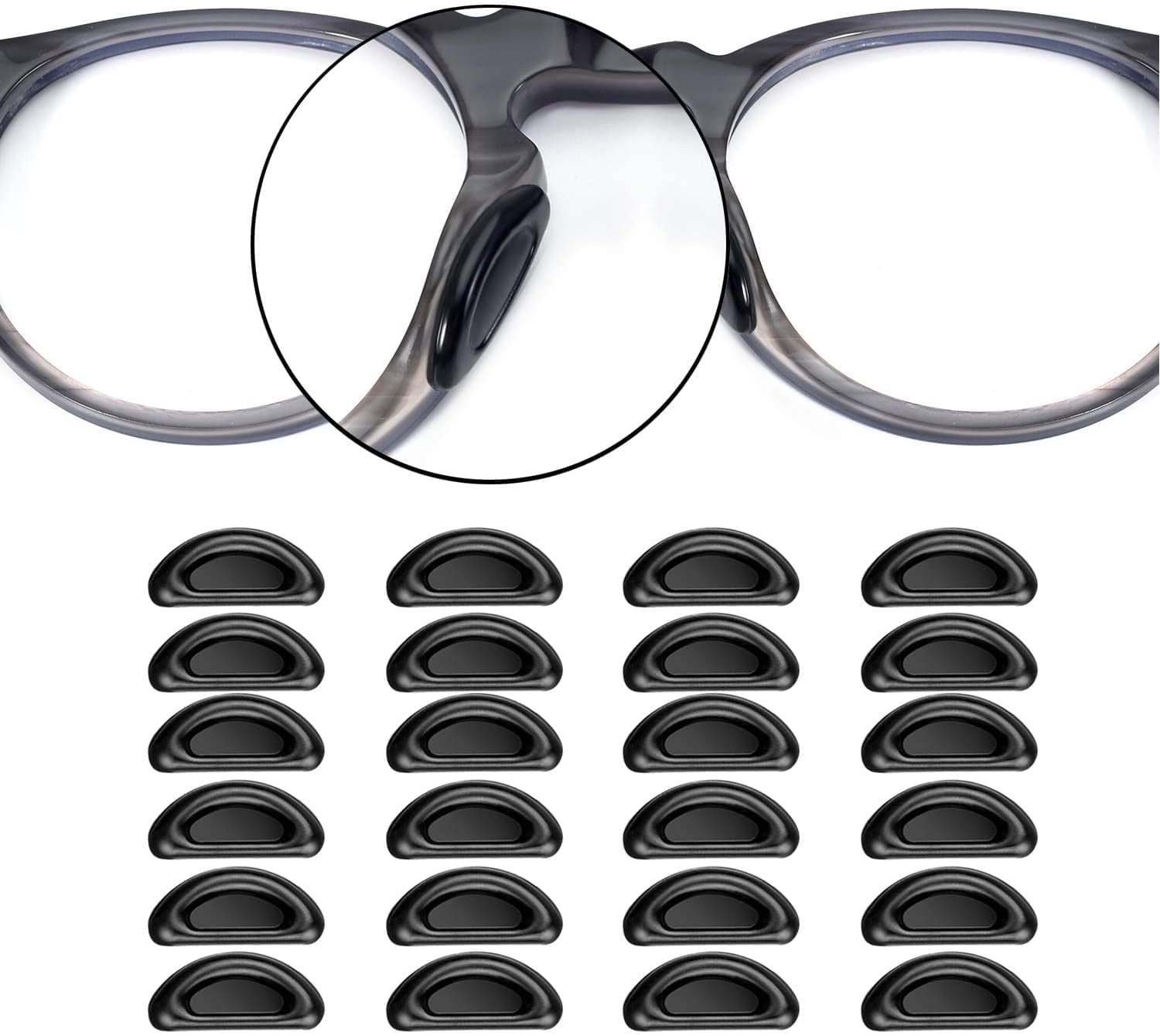 Topboutique 20 Pairs Adhesive Silicone Nose Pads for Glasses ...