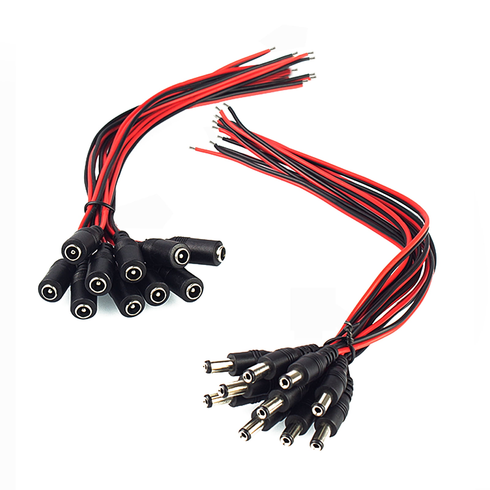 20 Pairs DC Power Cable 12V 5A Plugs Male Female Connectors for CCTV ...