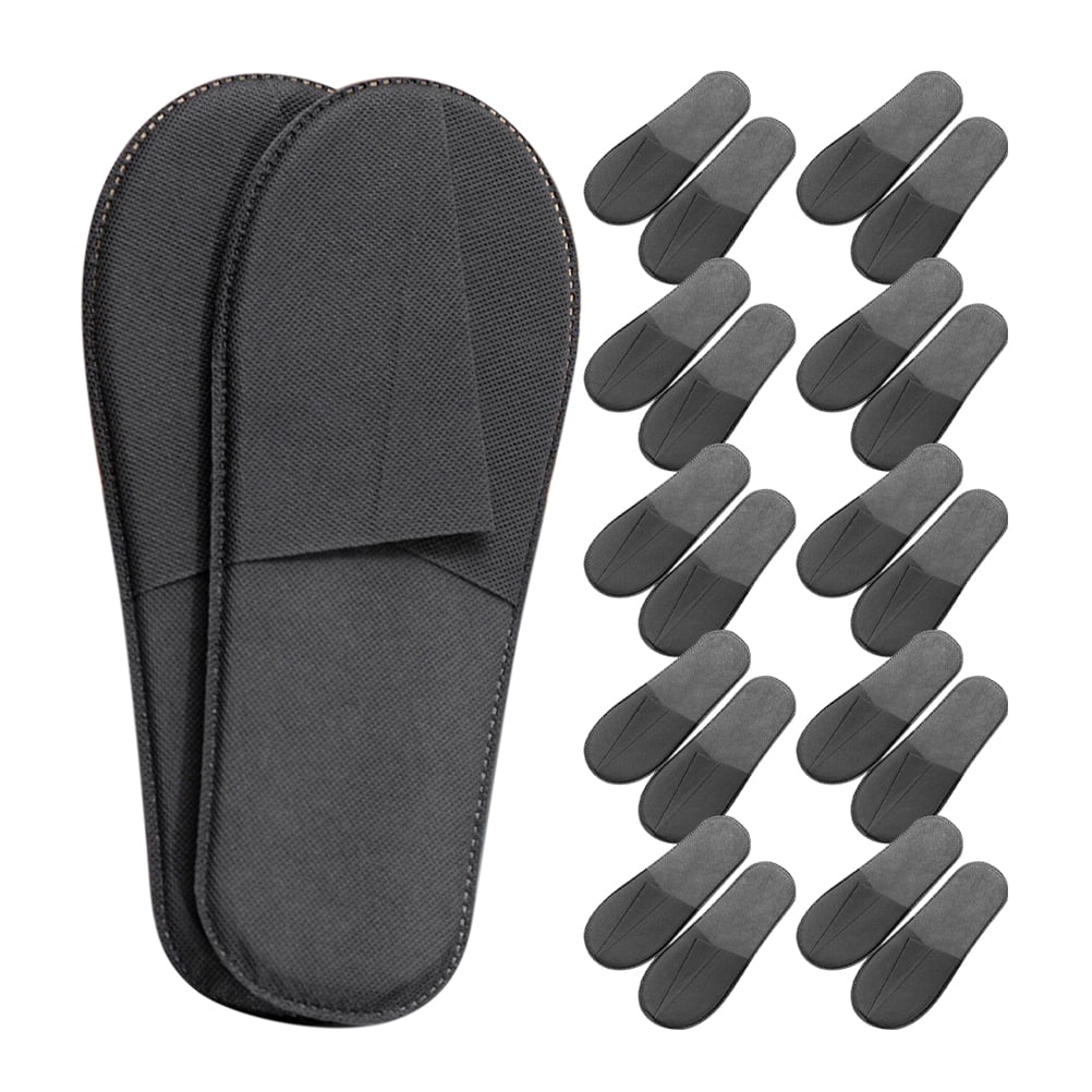 YEAHIBABY Disposable Slippers for Women Made of Non Woven Fabric Black ...