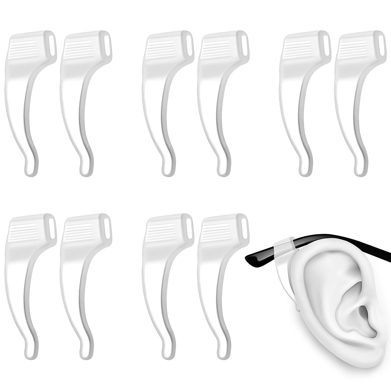 20 Pairs Ear Grips for Glasses Anti Slip Holder Glasswear Drinking ...