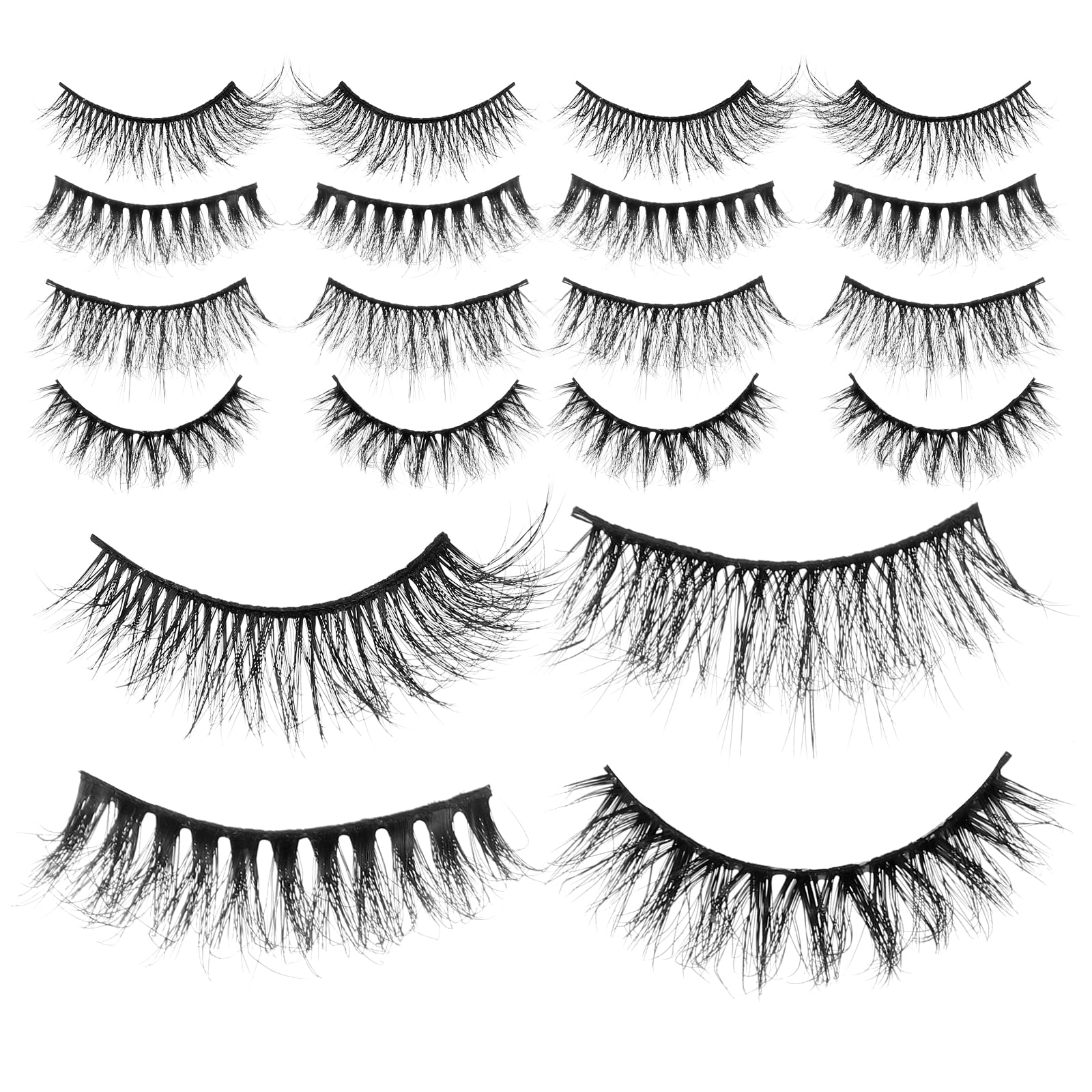 20 Pairs Fake Eyelash Artificial Lashes Makeup Fake Lashes Lash Strip ...