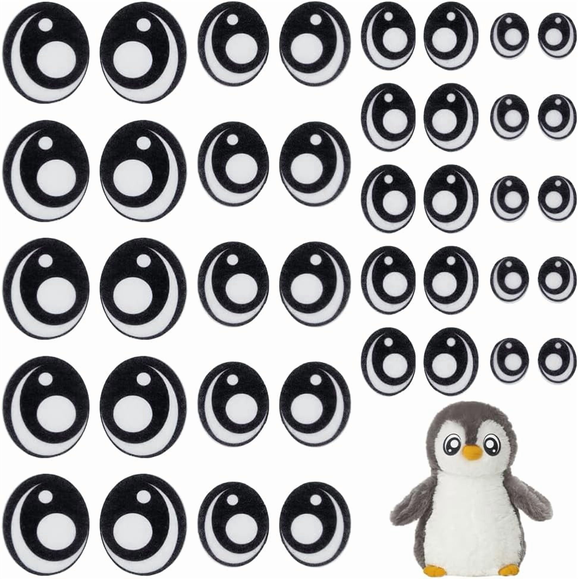 20 Pairs Felt Eyes Patches for Crochet Stuffies and Plushies 4 Sizes ...