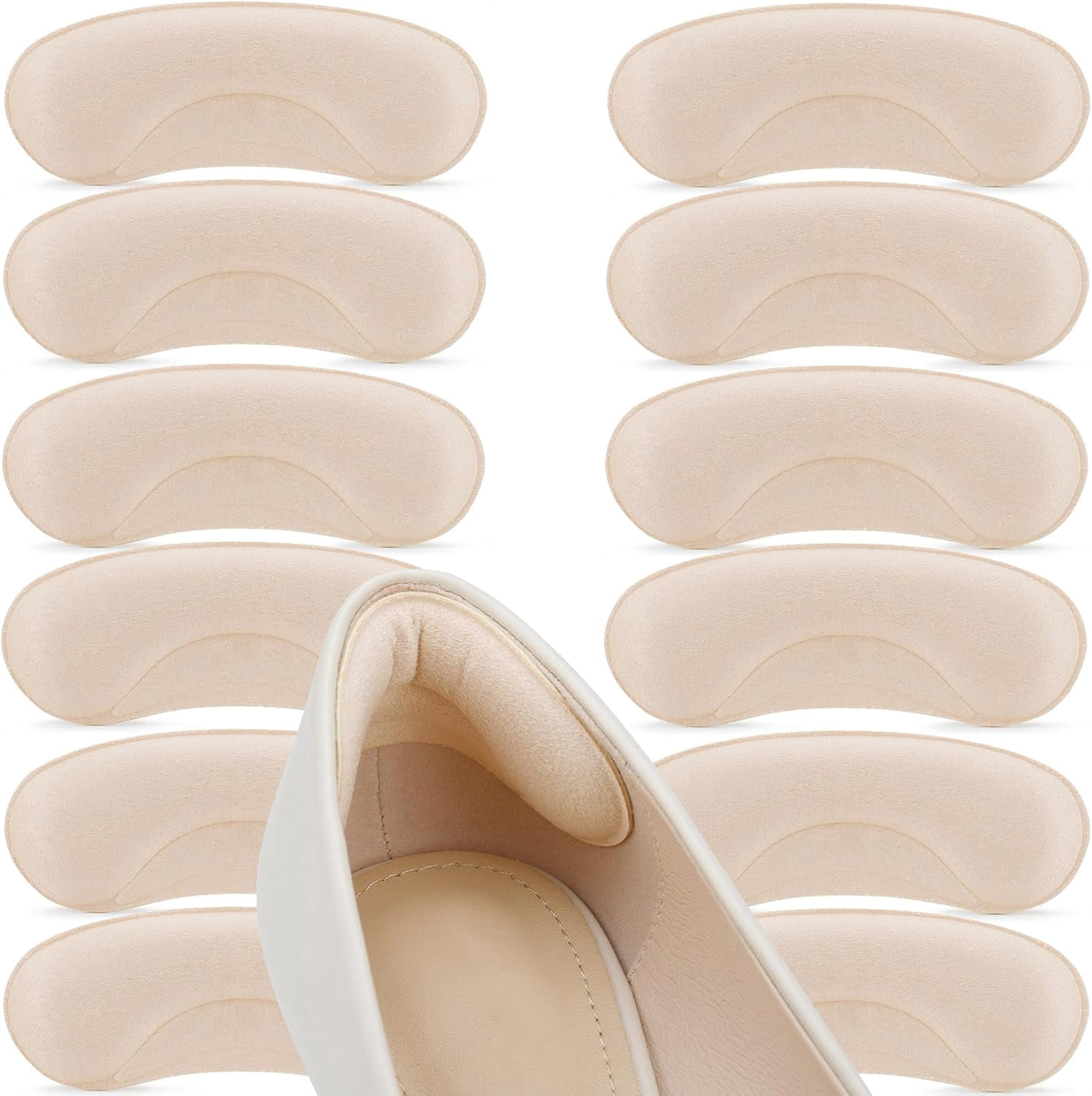 20 Pairs Heel Cushion Pads for Shoes Too Big, Shoe Grips Liners Heel ...