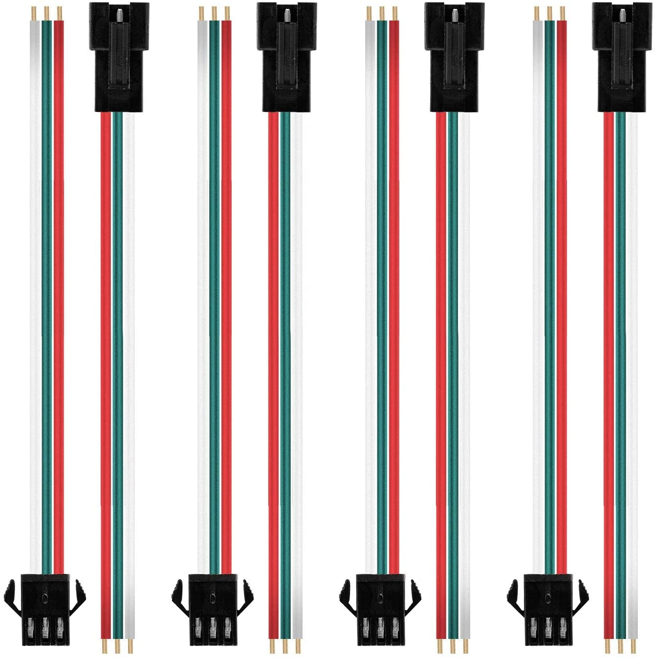20 Pairs JST SM 3 Pin Connectors for WS2812B WS2811 WS2812 WS2814 ...