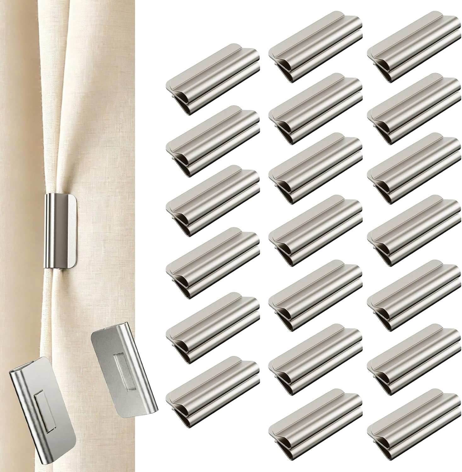 20 Pairs Magnetic Curtain Clips, Detachable Curtain Magnets Closure, No ...