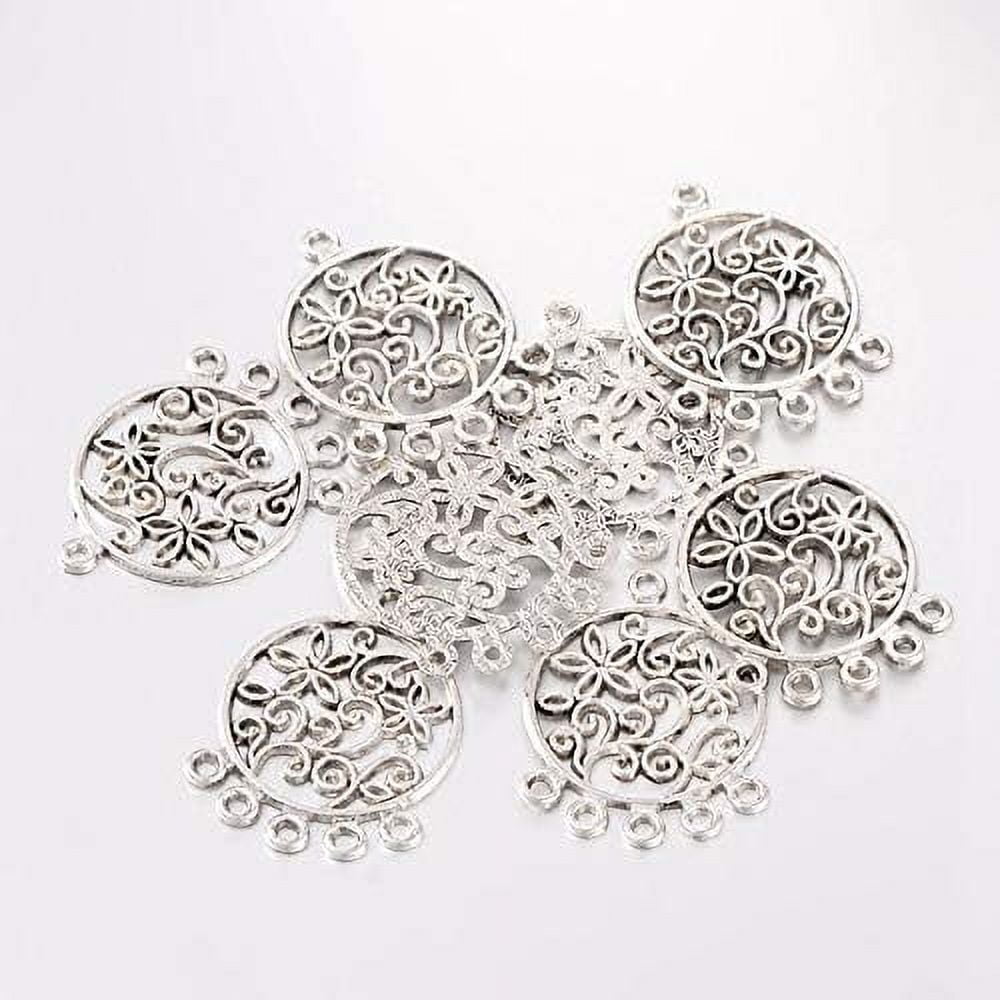 20 Pc Flat Round Shape Links Tibetan Style Alloy Flat Round Chandelier ...