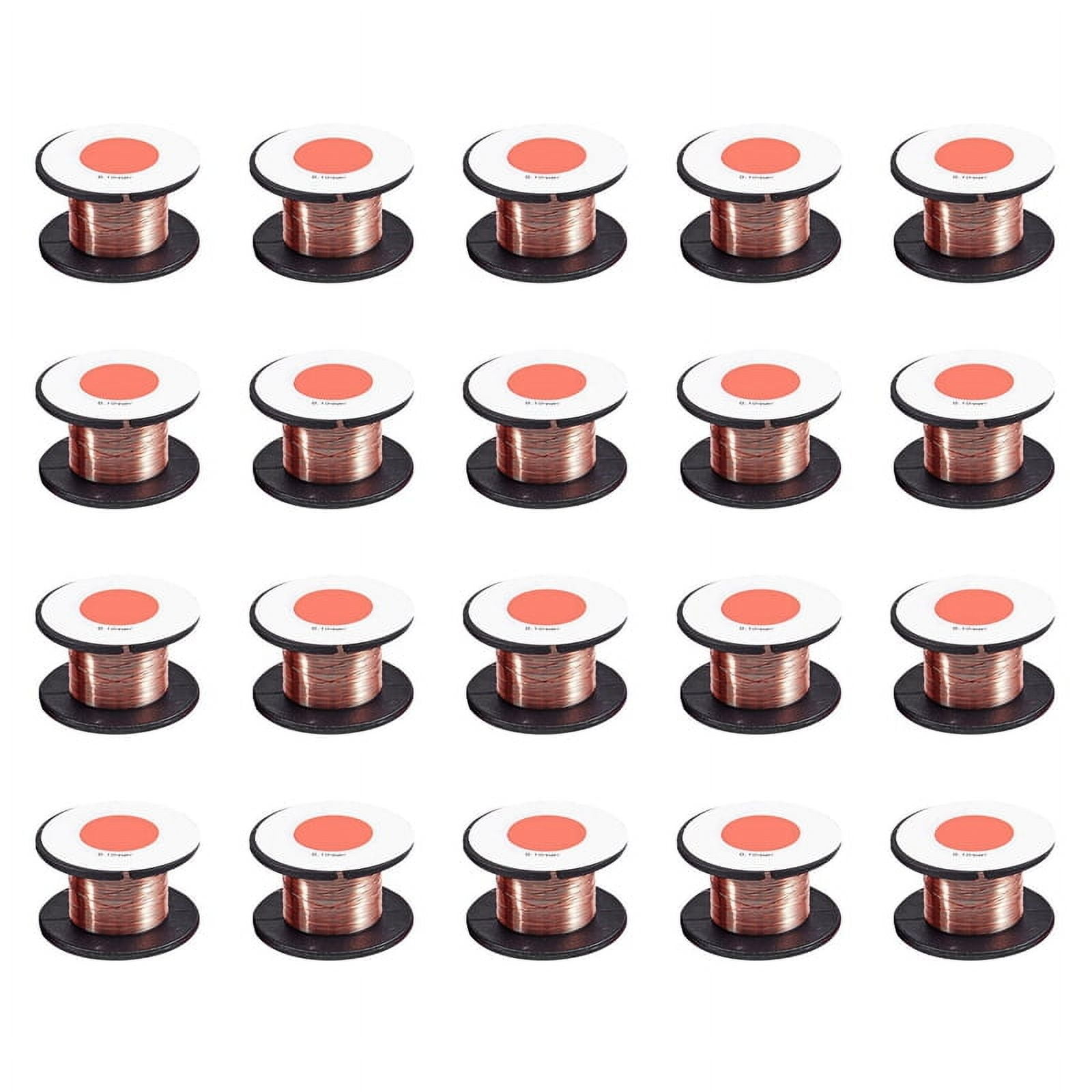 20 Pcs 0.1Mm Diameter Copper Soldering Solder Enamelled Reel Wire ...