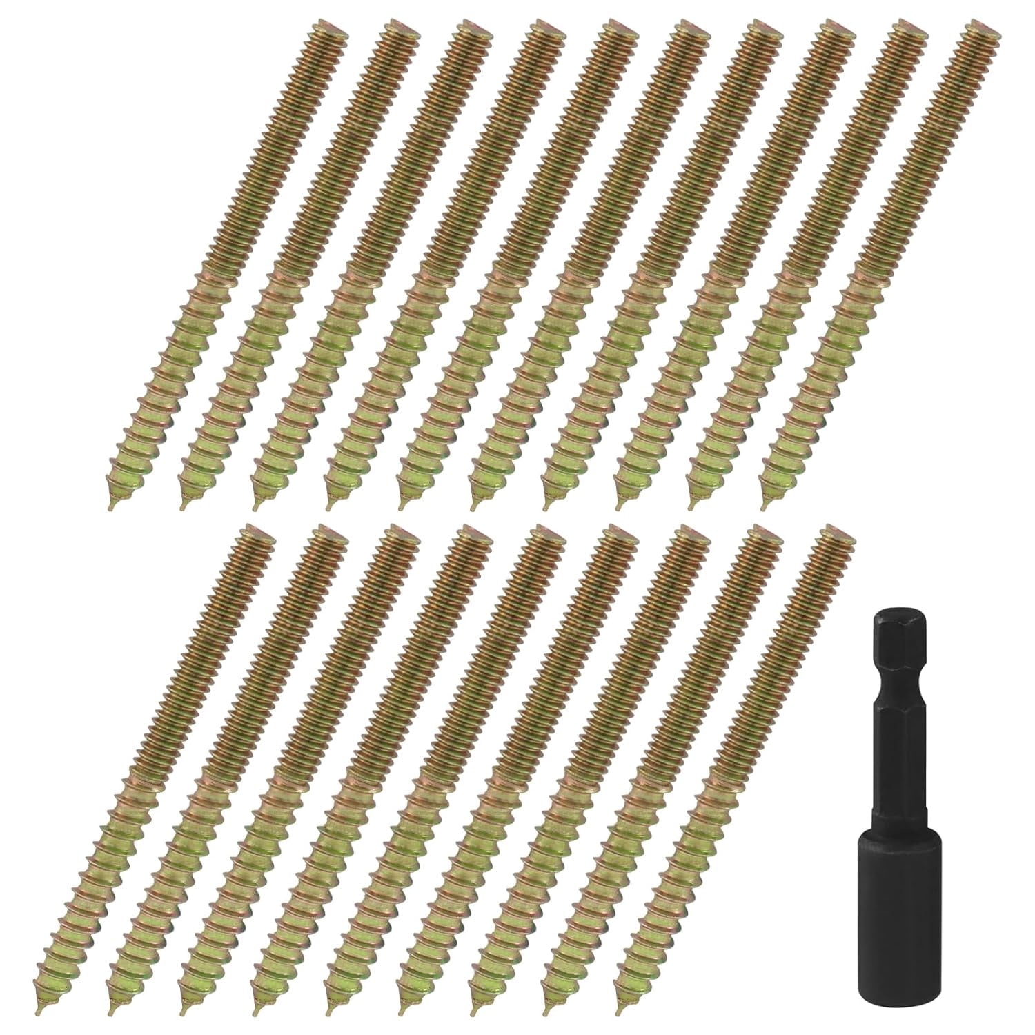 20 Pcs 1/4-20 x 3 Hanger Bolts, Double Head Screws Self Drilling Wood ...