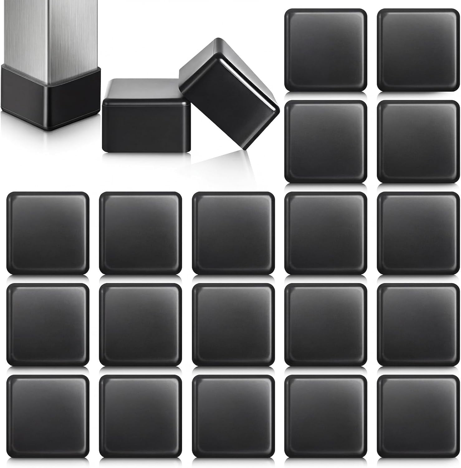 20 Pcs 1-5/8" Strut Channel End Caps, Plastic Black Square End Caps for ...