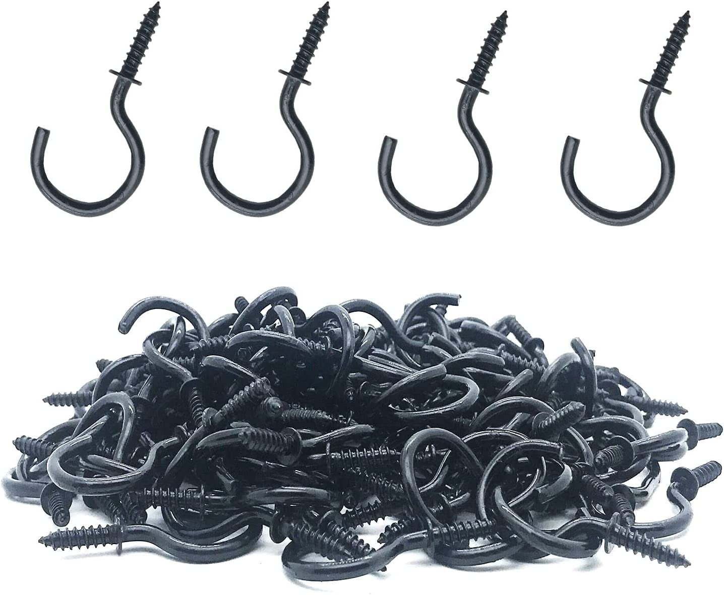 20 Pcs 1 Inch Screw-in Hooks Nickel Plated Metal Cup Hooks, Ceiling ...