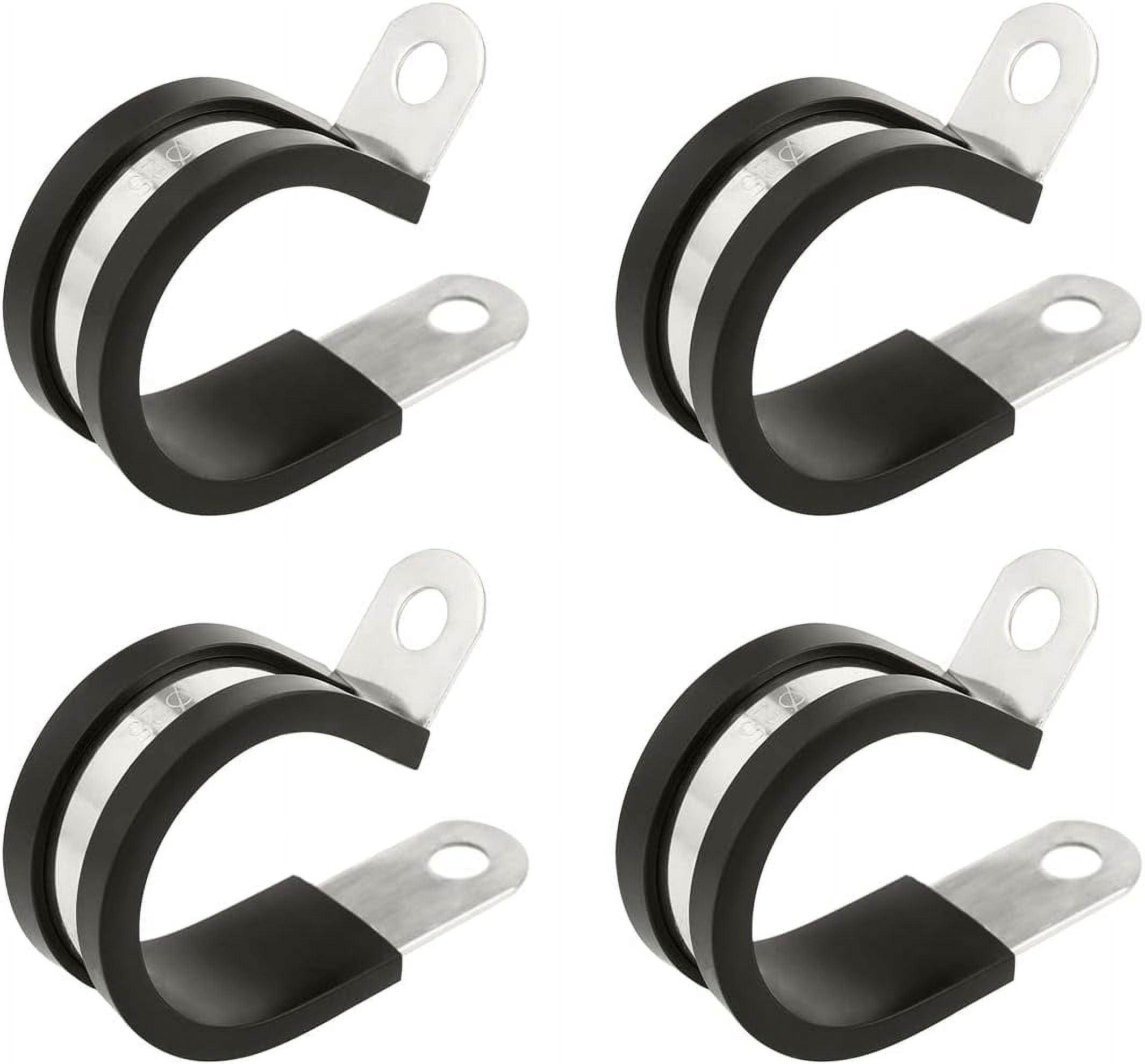 20 Pcs 1" Stainless Steel Cable Clamp, Rubber Cord Clamps, Stainless ...