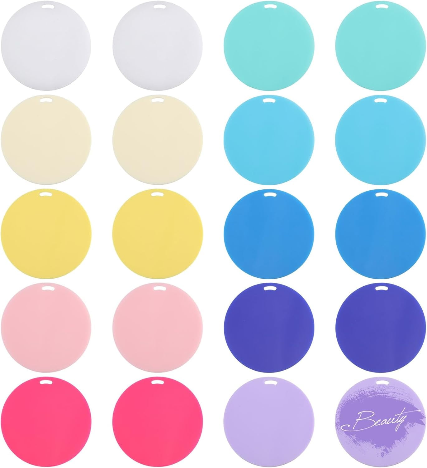 20 Pcs 10 Colors 3 Inch Acrylic Circle Blanks with Hole Multicolor ...