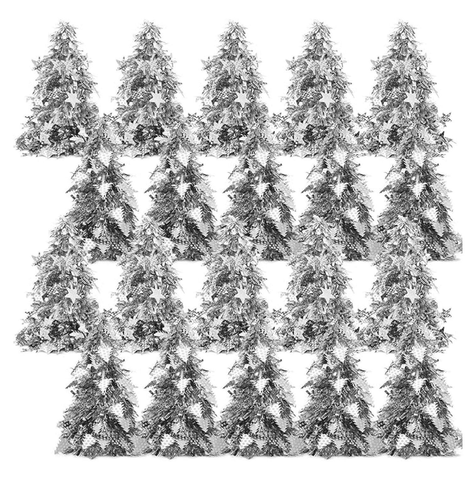 20 Pcs 10 Inch Mini Tinsel Christmas Tree Artificial Sequins Christmas ...