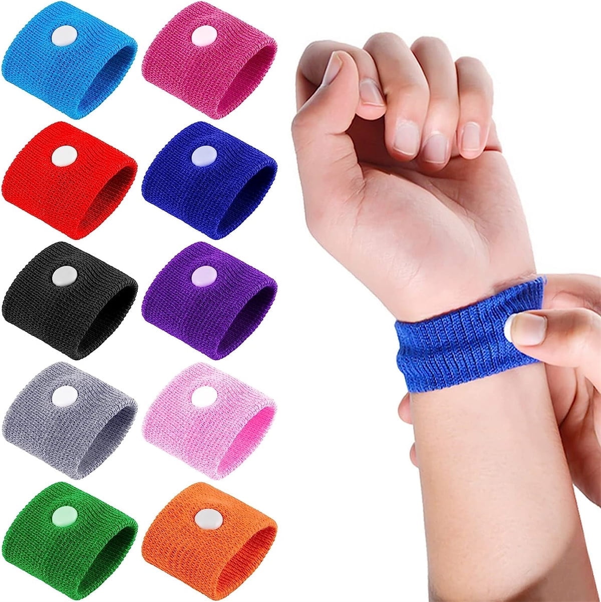 10 Pairs Anti-Nausea Wristbands, Motion Sickness Bands for Travel, Sea ...