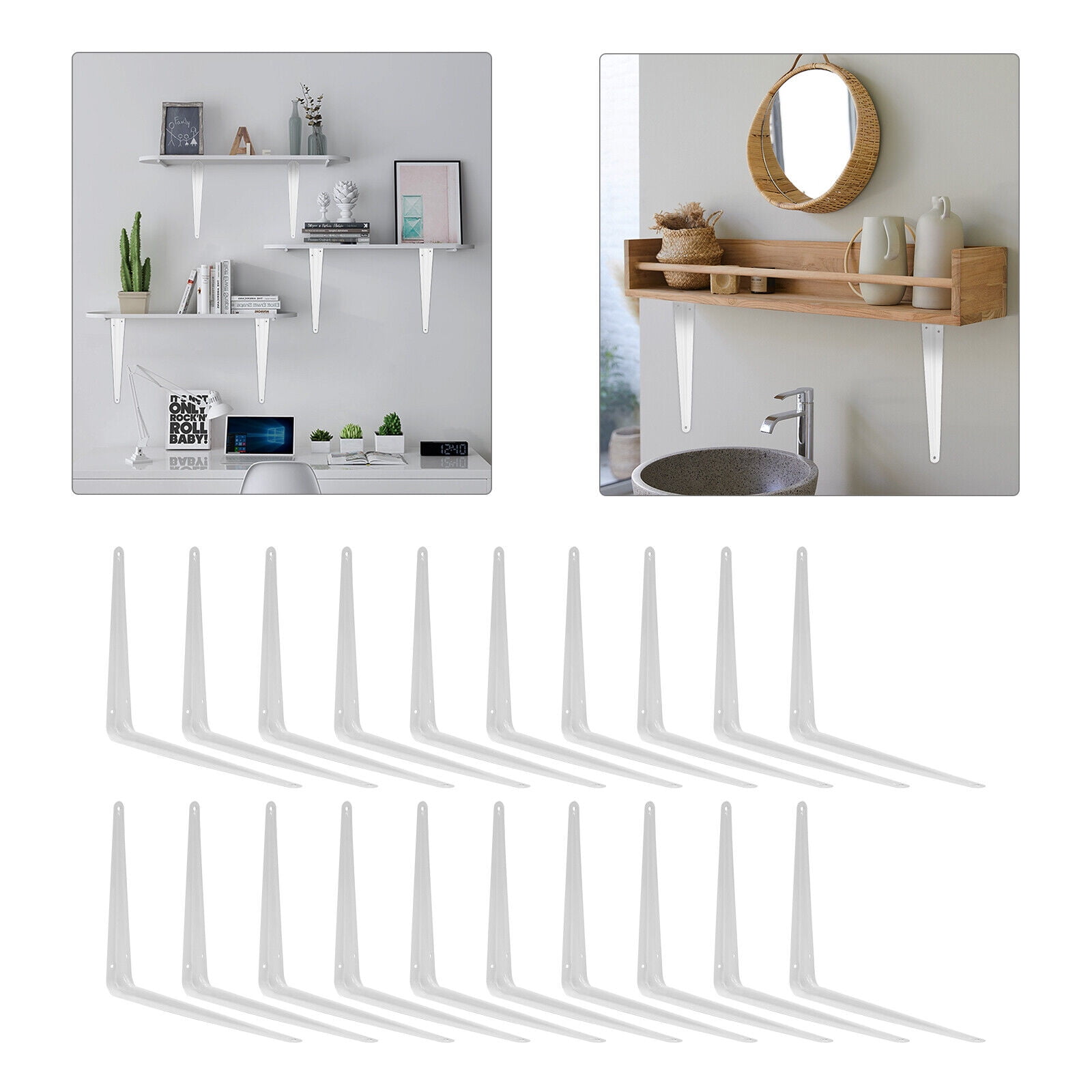 20 Pcs 10" x 12" inch Utility Metal Wall Shelf Corner Bracket Support ...