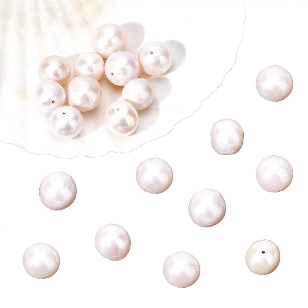 20 Pcs 10mm Natural Cultured Freshwater Pearl Beads Grade A Big Size ...