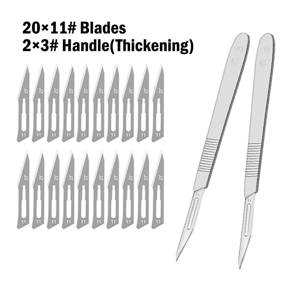 20 Pcs 11# 23# Carving Blades W/ 3# 4# Handle Non-Slip Engraving Knife ...