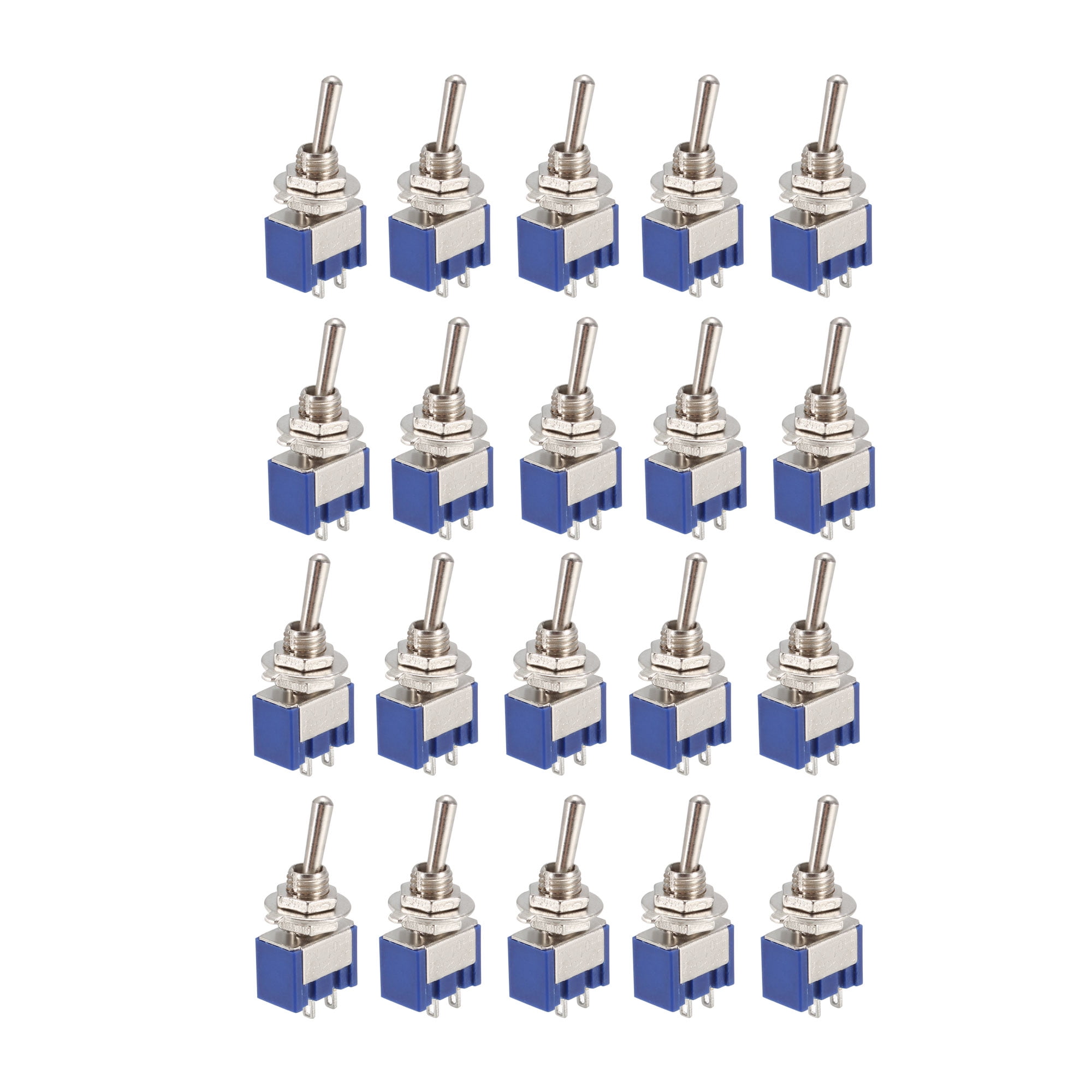 20 Pcs 125VAC 6A On/off 2 Position Terminal SPST Latching Toggle Switch ...