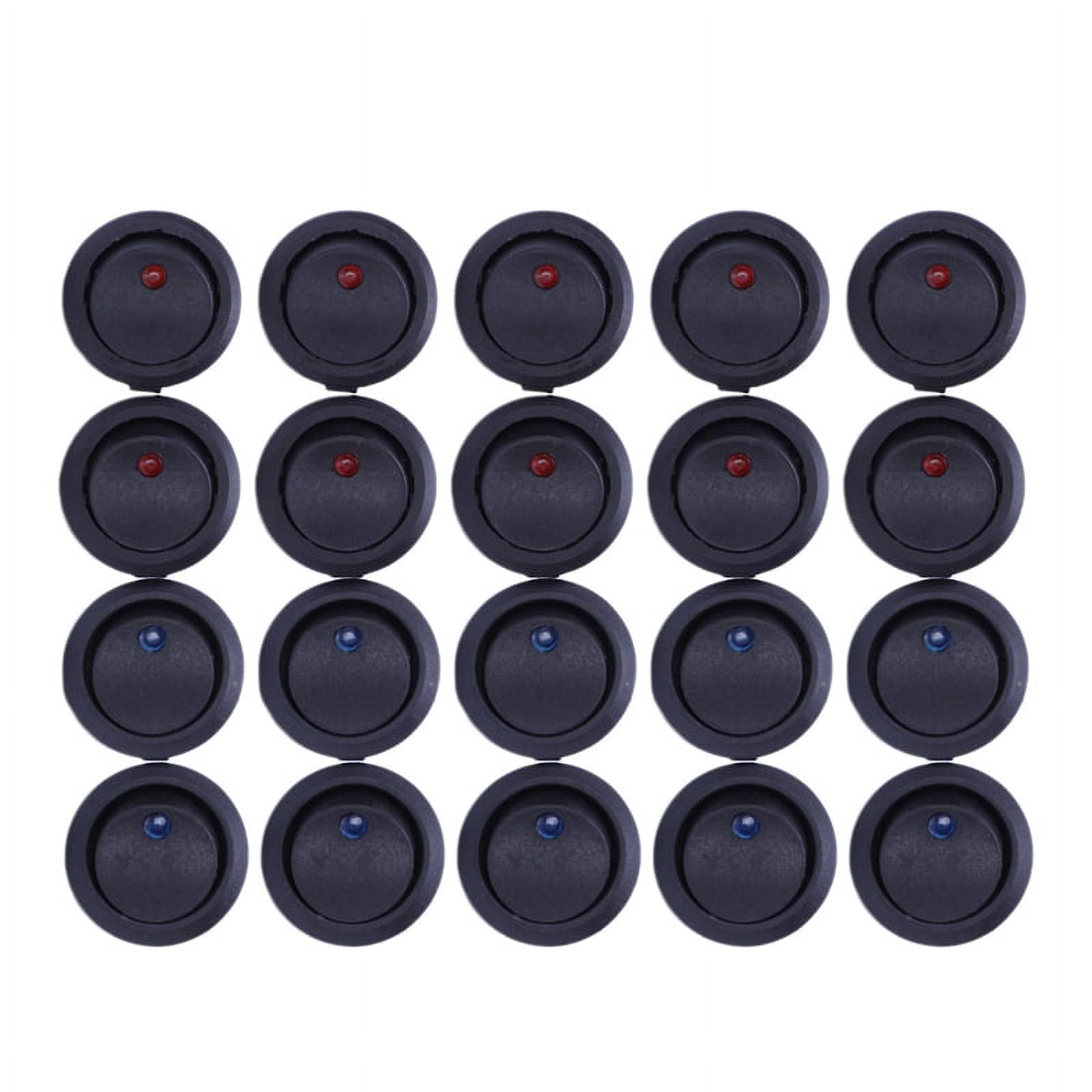 20 Pcs 12V 20A Amps On/Off/ 3 Position Terminal Round Rocker LED Toggle ...