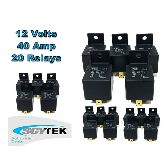 20 Pcs 12V 5 Pin SPDT 30/40 Amp Gold Relay Sealed Automotive Car Truck ...