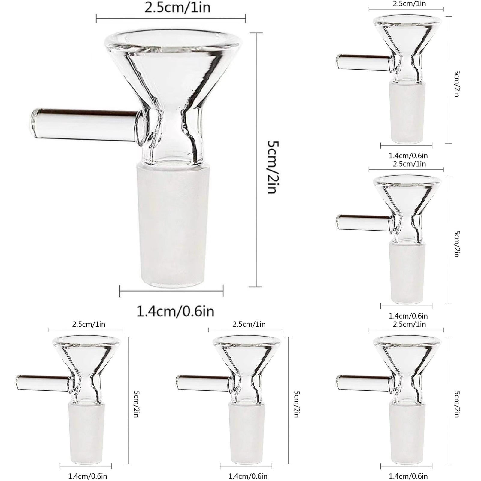 20 Pcs 14 mm Small Clear Glass Funnel with Handle, Heat Safe ...