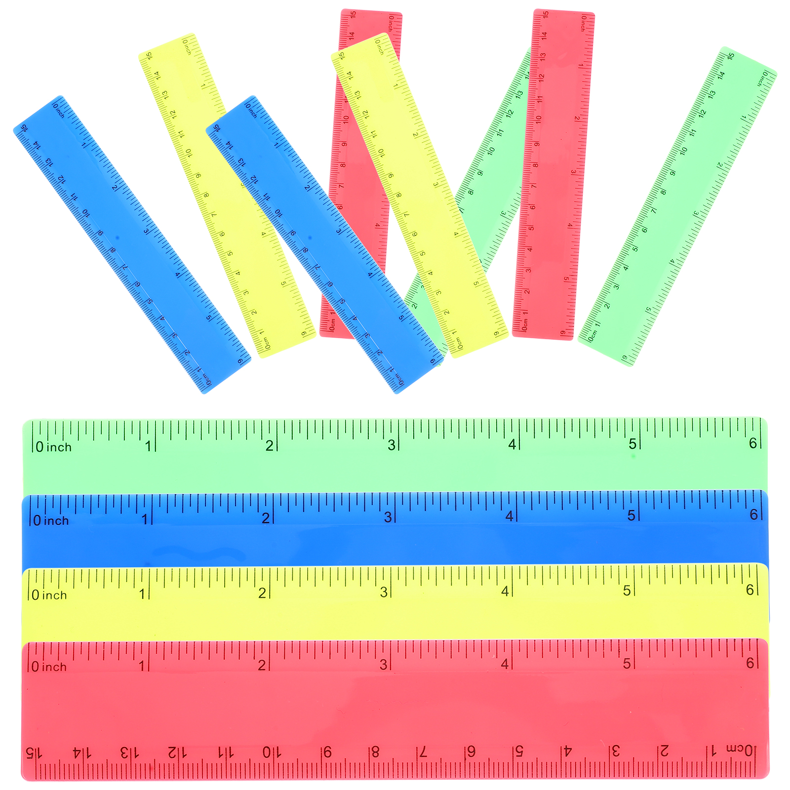 20 Pcs 15cm Color Ruler Convenient Student Ruler Drafting Ruler Drawing ...