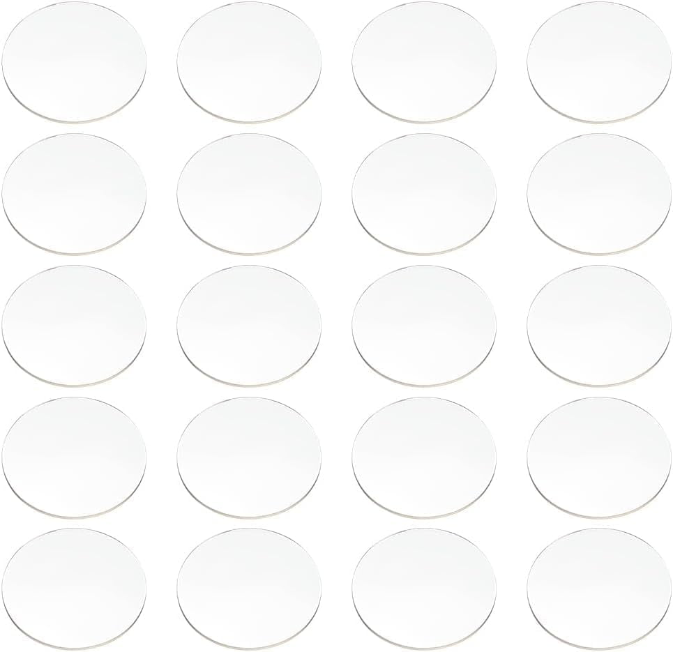 20 Pcs 2.4x2.4 Circular Acrylic Model Bases Clear Display Pedestal ...