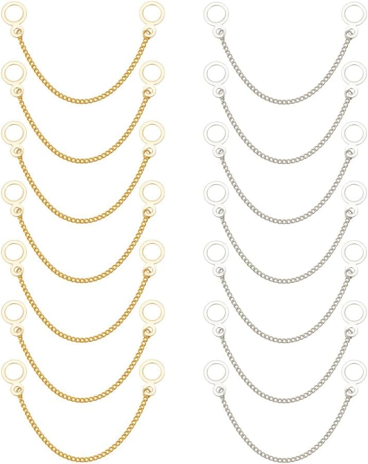 20 Pcs 2 Colors Coat Hanging Chains 3.9inch Metal Coat Loops Hanging ...