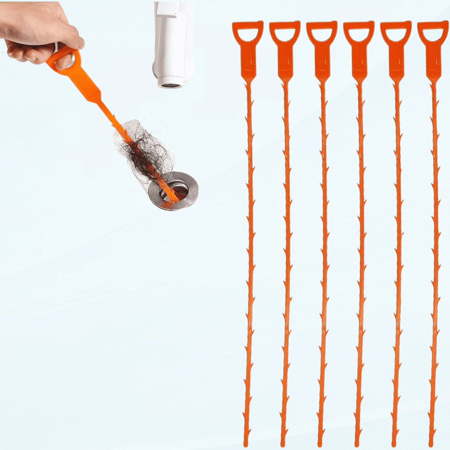 20 Pcs 20 Inch Hair Drain Cleaner Tools, Plumbing Snake for Shower ...