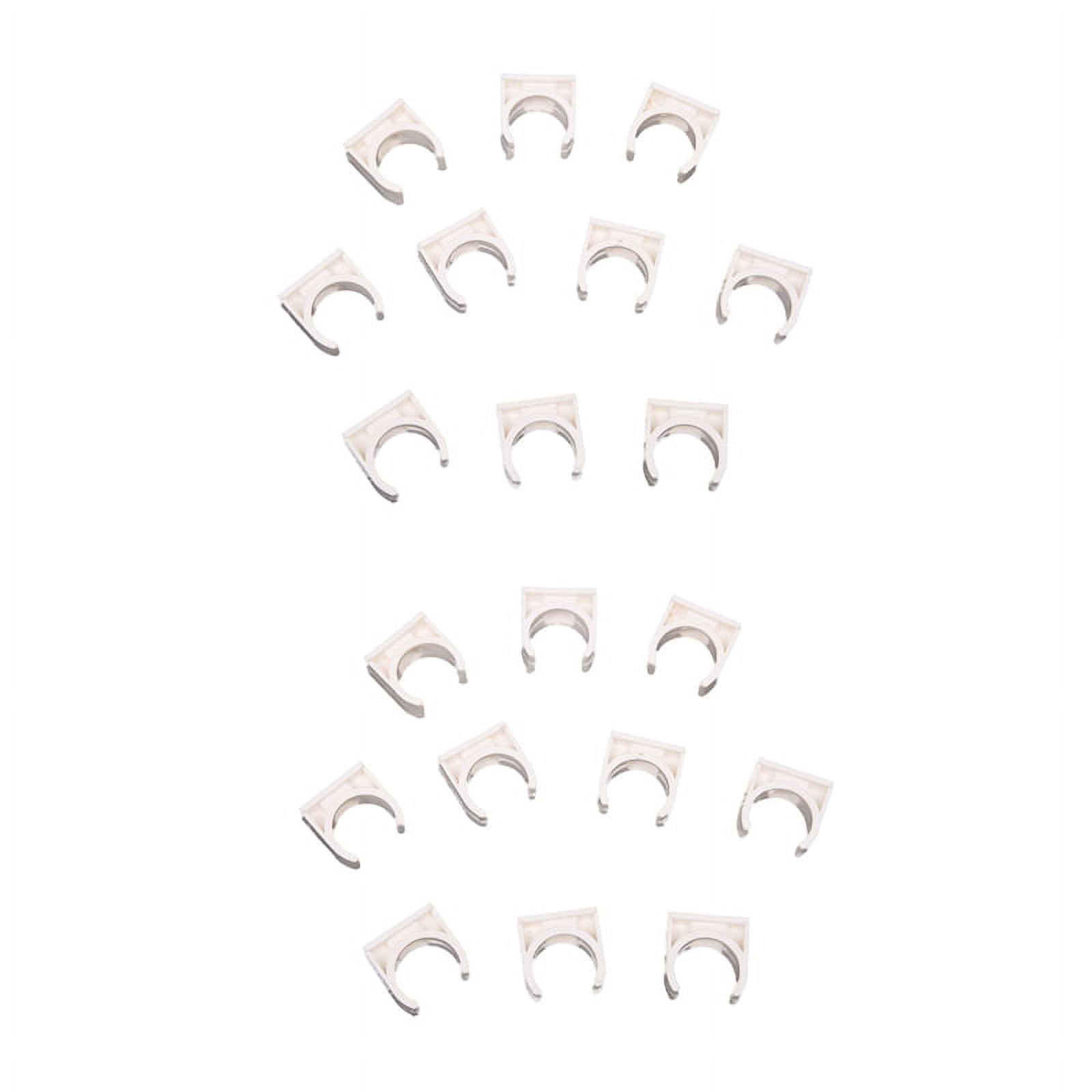 20 Pcs 20mm Diameter White PVC Water Supply Pipe Clamps Clips Fittings ...