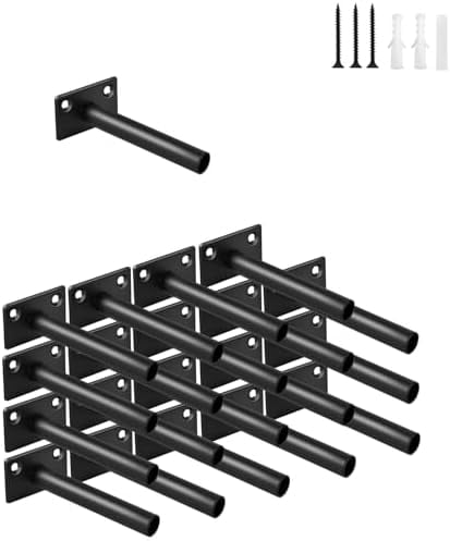 20 Pcs 3" Black Steel Floating Shelf Bracket Blind Shelf Supports ...