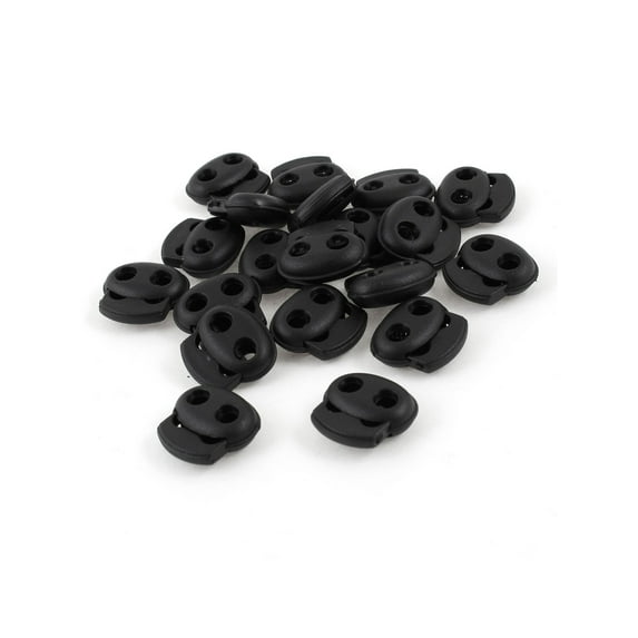 20 Pcs 3.6mm Dia 2 Hole Spring Loaded Plastic Cord Locks Clips Spring ...