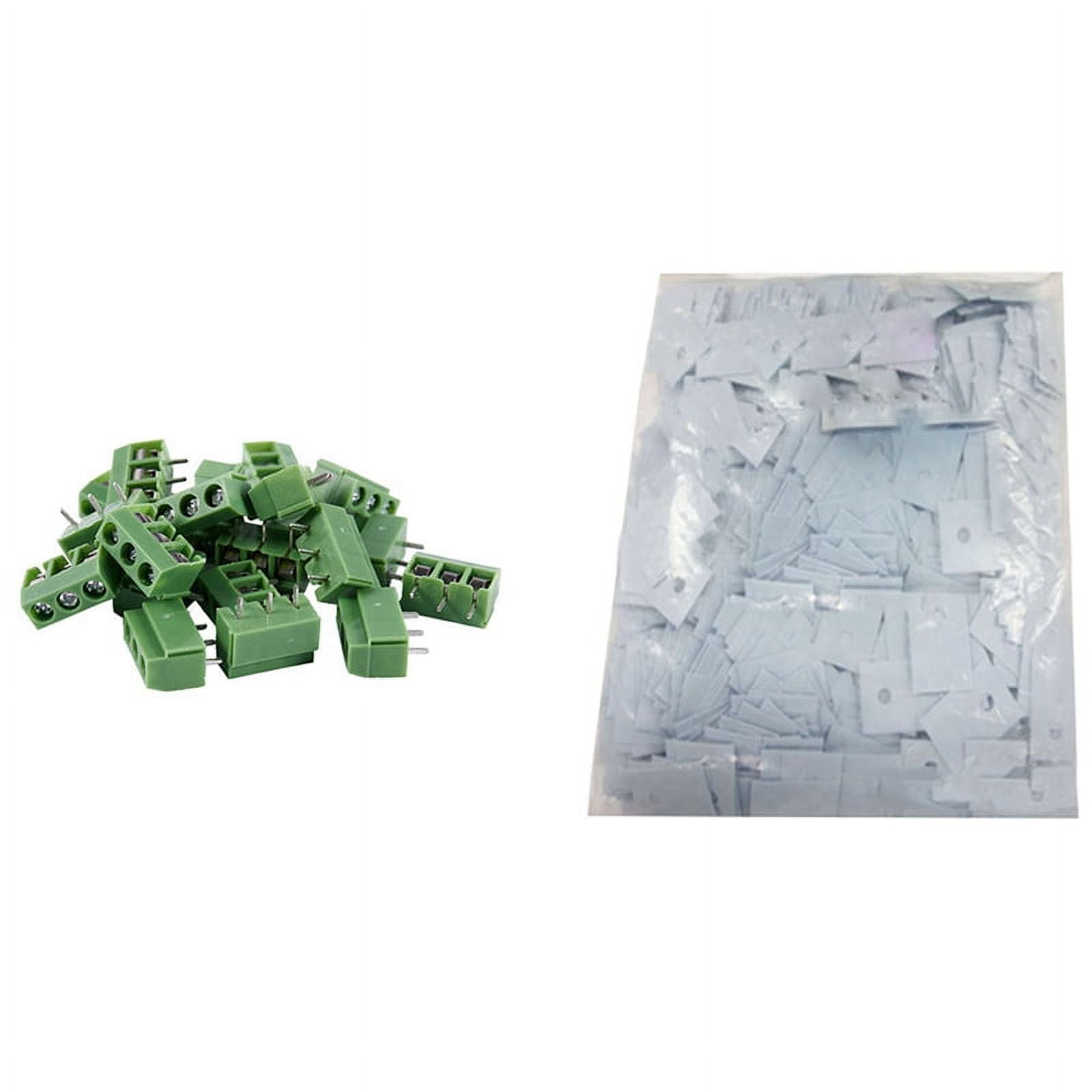 20 Pcs 3 Pin 5mm Pitch PCB Mount Screw Terminal Block AC 250V 8A & 1000 Pcs Silicon Thermal ...
