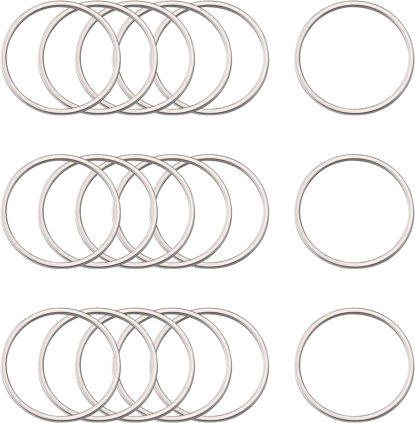 20 Pcs 304 Stainless Steel Linking Rings Metal Connector Links ...