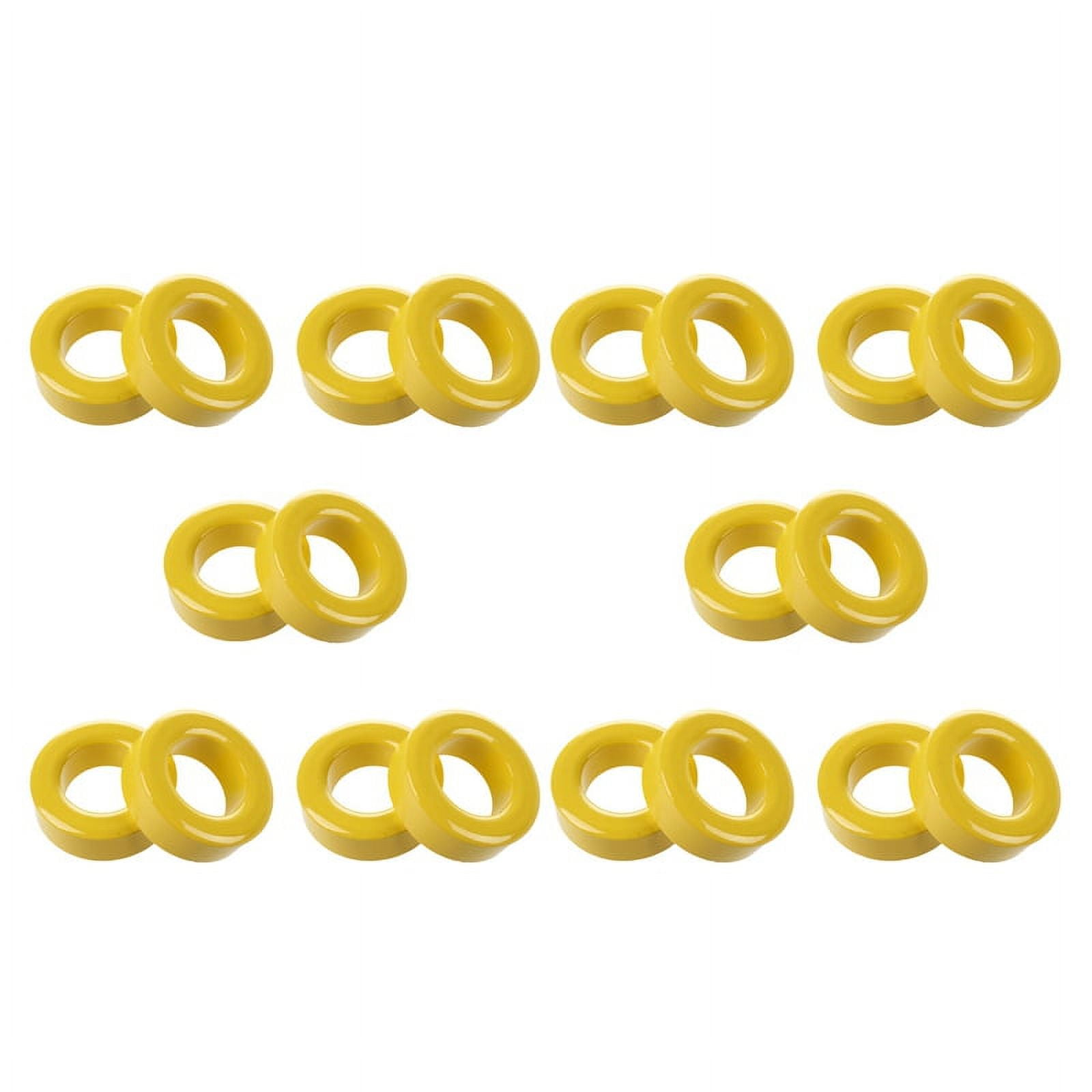 20 Pcs 33mm x 19mm x 11mm Yellow White Iron Core Ferrite Rings Toroid ...