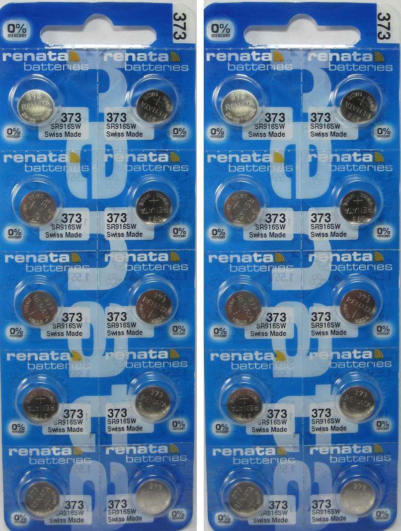 20 Pcs 373 Renata Silver Oxide 0% Mercury Electronic Batteries SR916SW ...