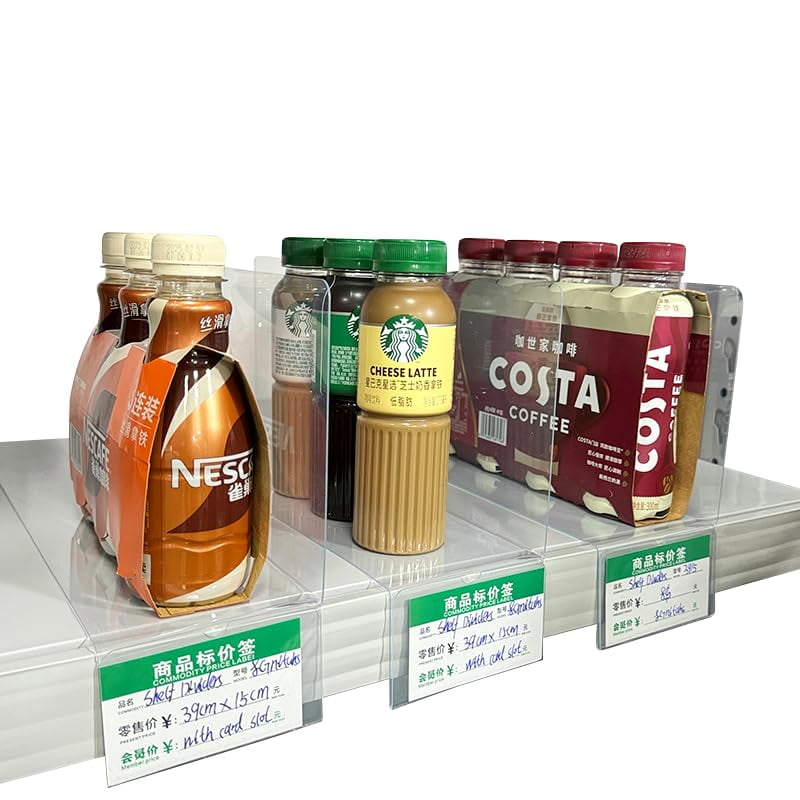 20 Pcs 39*15CM Transparent Shelf Dividers with Card Slot，Adjustable ...