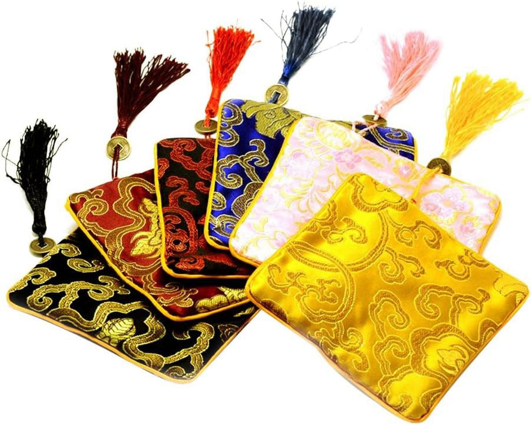 20 Pcs 4.7x4.7 Inch Mixed Color Silk Brocade Jewelry Pouch Bag ...