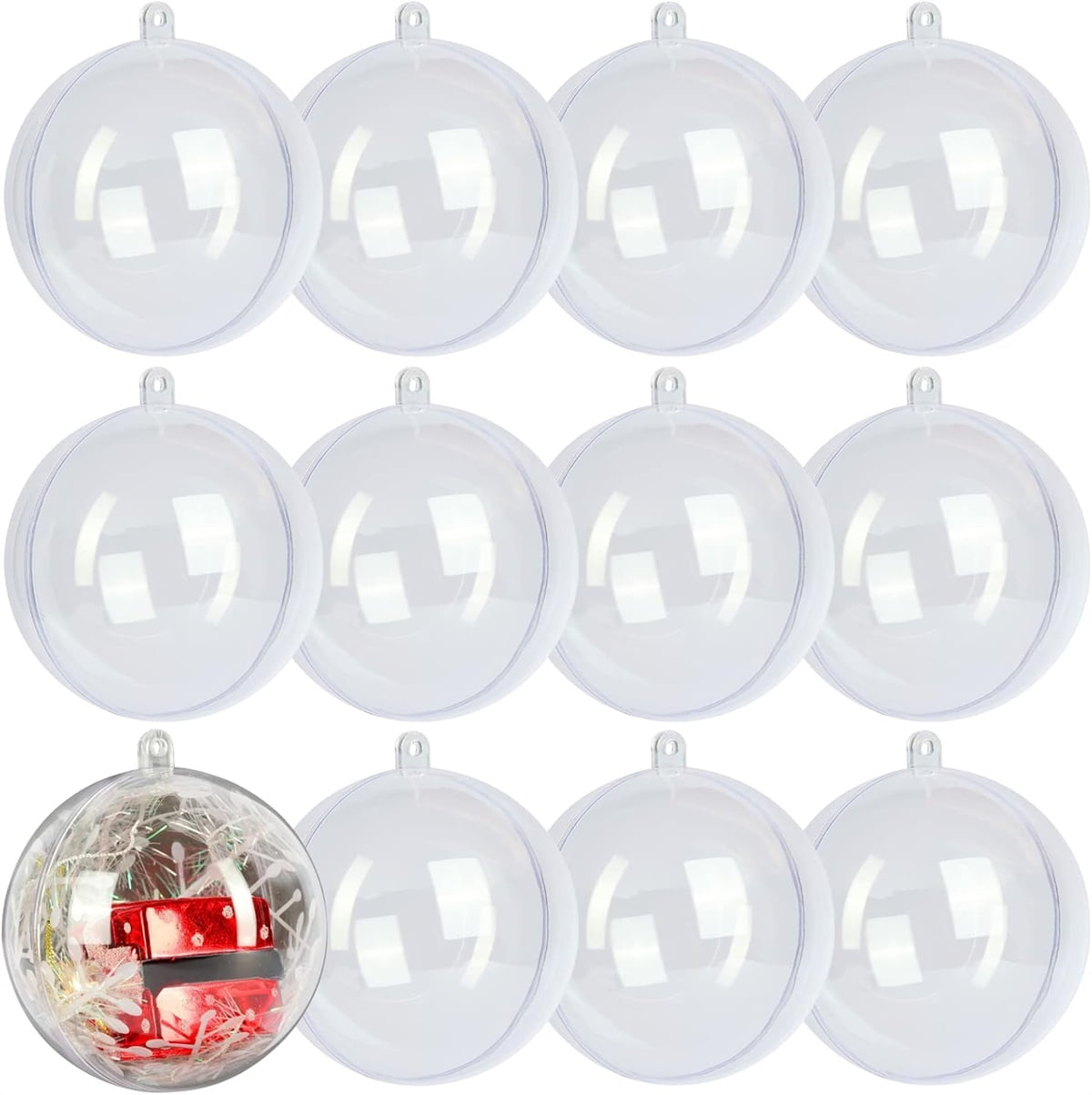 20 Pcs 4 inch Clear Acrylic Fillable Balls - Christmas DIY Fillable ...