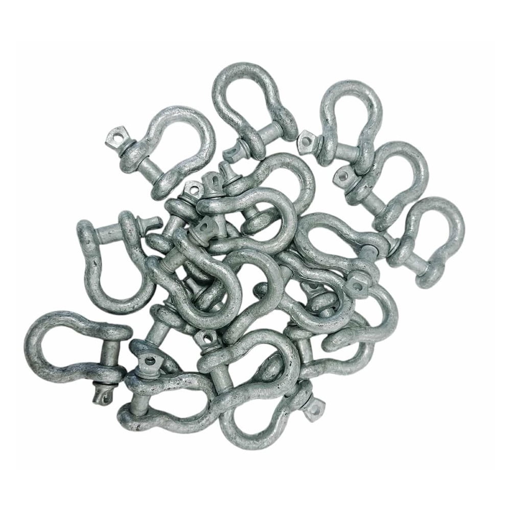 20 Pcs 5/16" Screw Pin Anchor D Ring Bow Shackle Galvanized Drop Forged ...