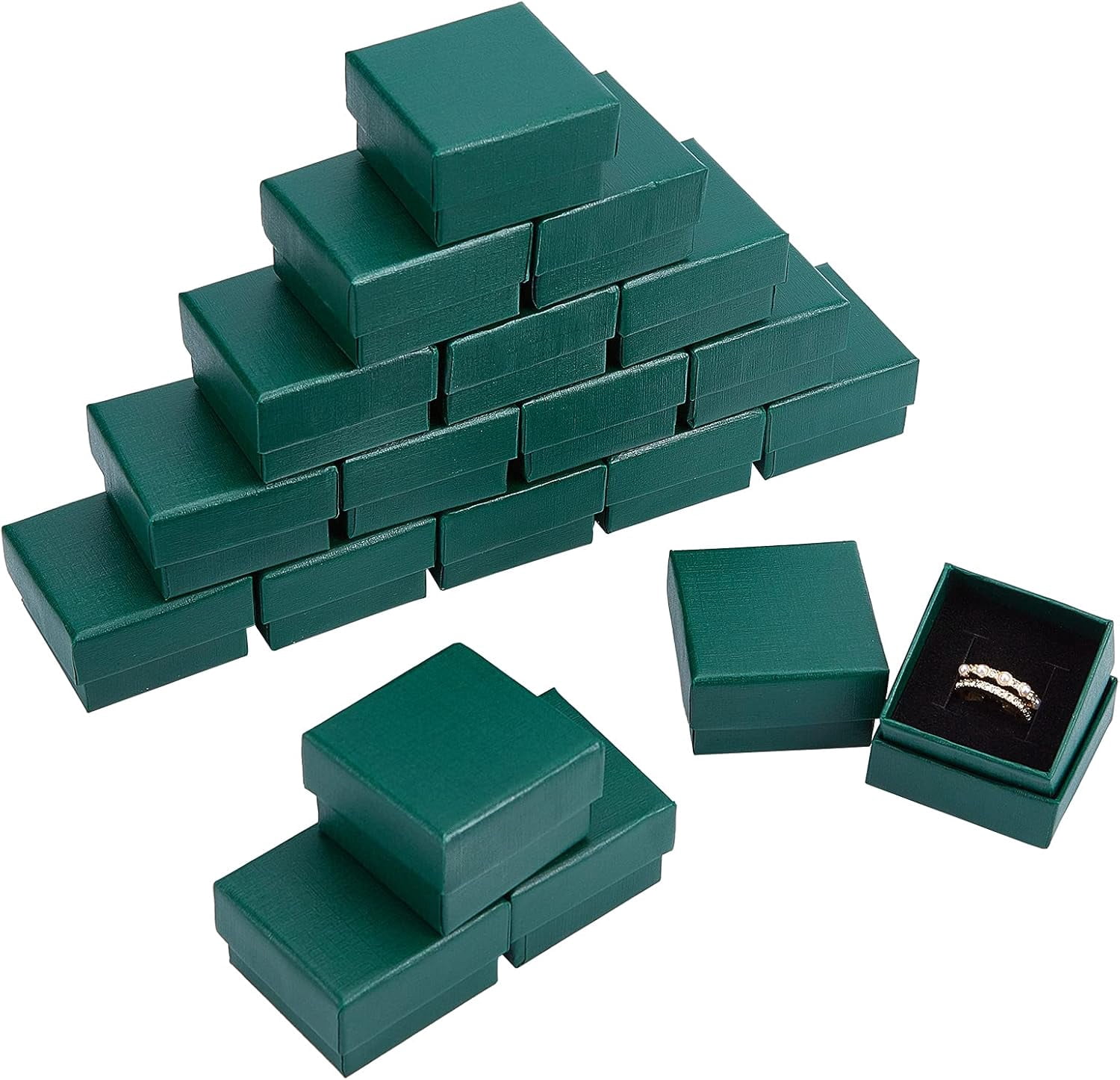 20 Pcs 5.2x5.2x3.2cm Cardboard Jewelry Boxes Ring Storage Box Cardboard ...