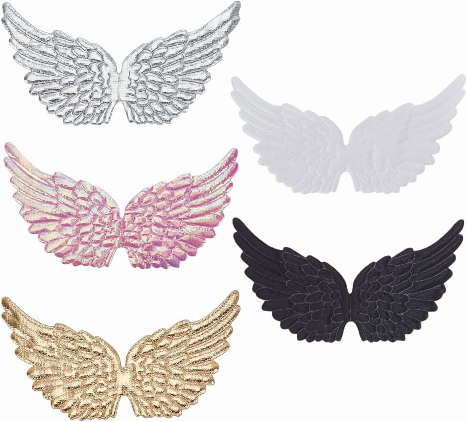 20 Pcs 5 Colors Wings Patches Angel Wing Shape Embroidered Patches Mini ...