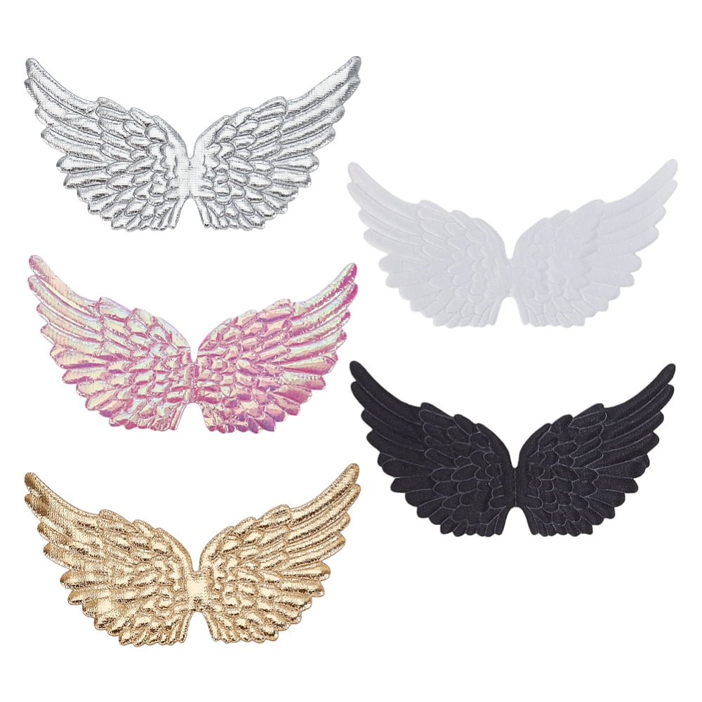20 Pcs 5 Colors Wings Patches Angel Wing Shape Embroidered Patches Mini ...