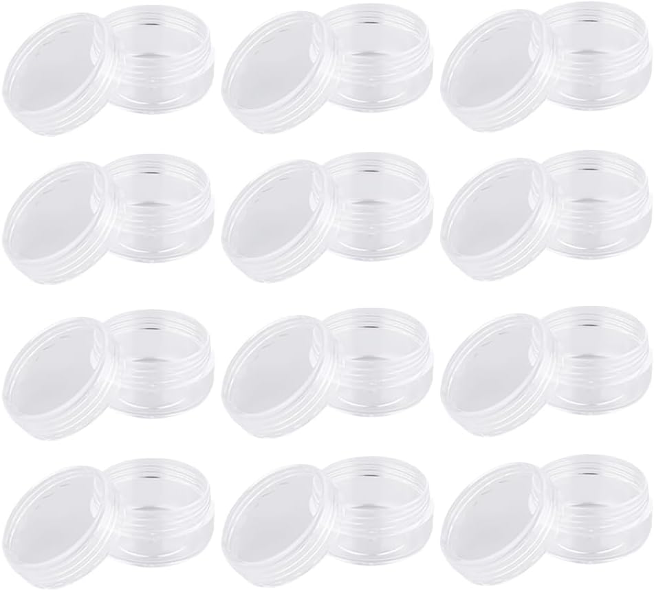 20 Pcs 5 Gram Clear Plastic Sample Container Empty Cosmetic Pot Jars ...
