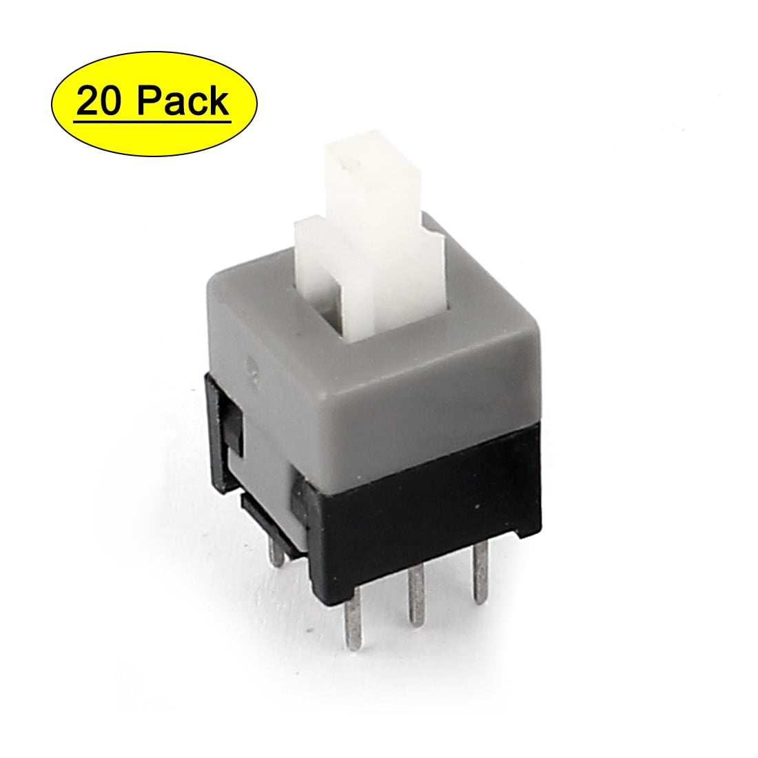 20 Pcs 6 Pin DPDT Latching Tact Tactile Push Button Pushbutton Switch - Walmart.com
